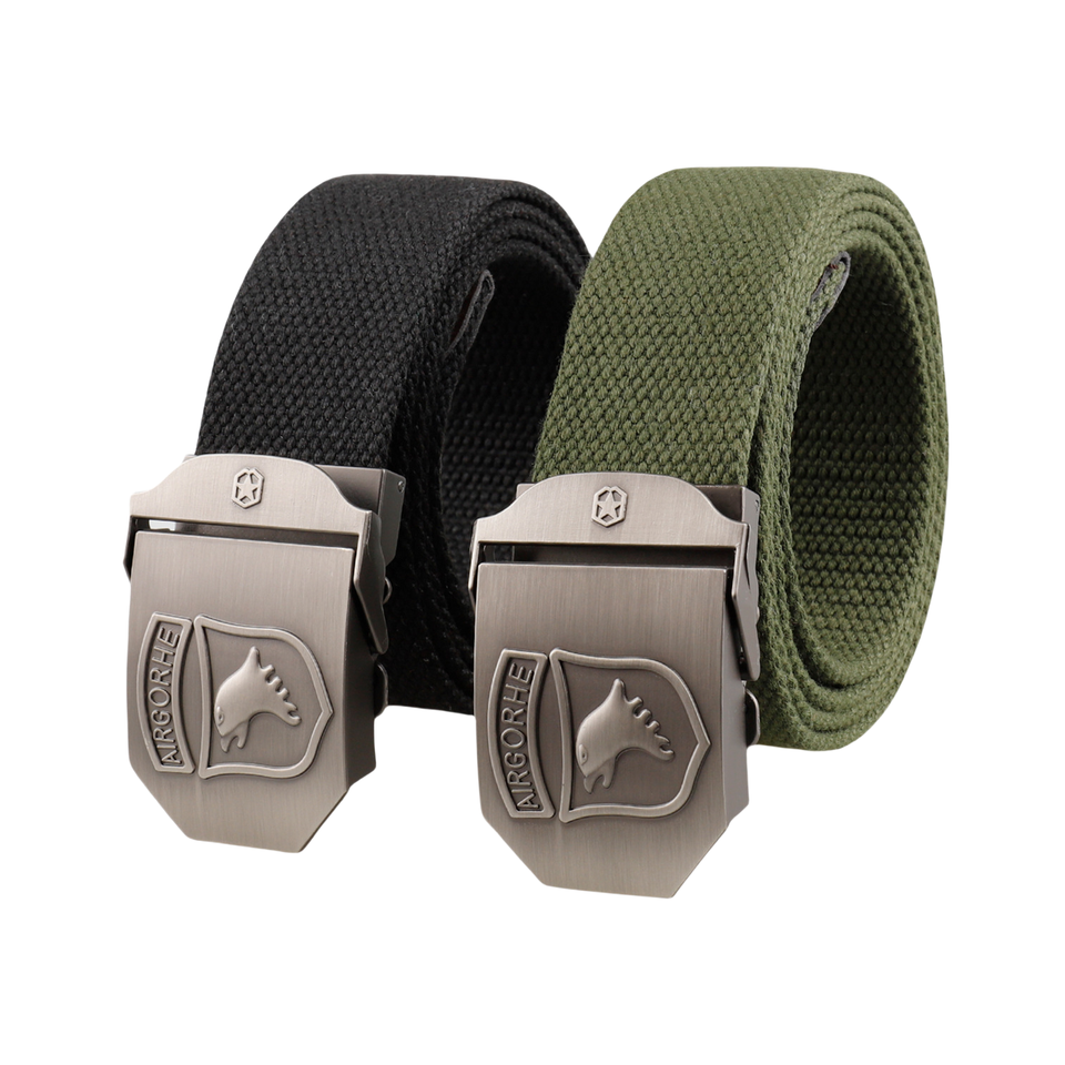 Custom Logo Tactic Men's Canvas Tactical Belt with Quick Release Metal ...