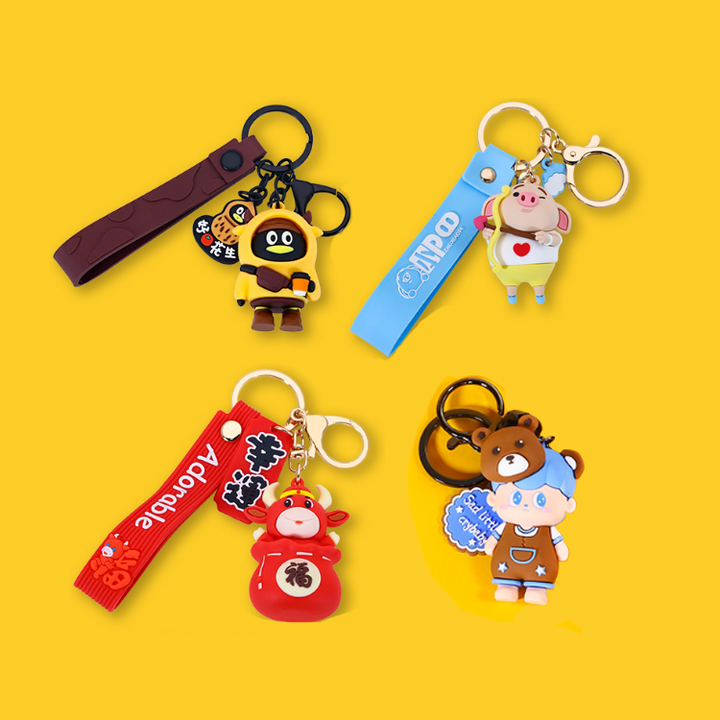 Custom 3d Soft PVC Keychain Silicone with Key Rings Personalized Custom ...