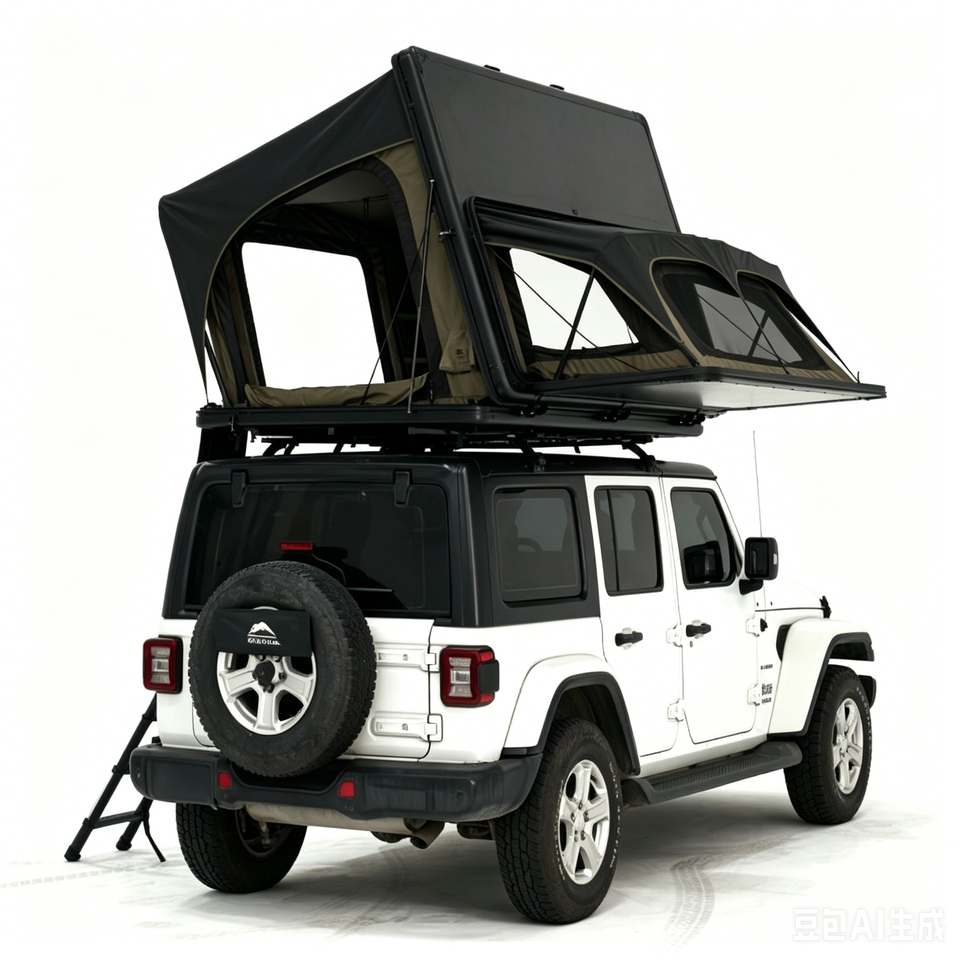 Luxury Hard Shell Rooftop Tent for Family Camping with Pet Area ...
