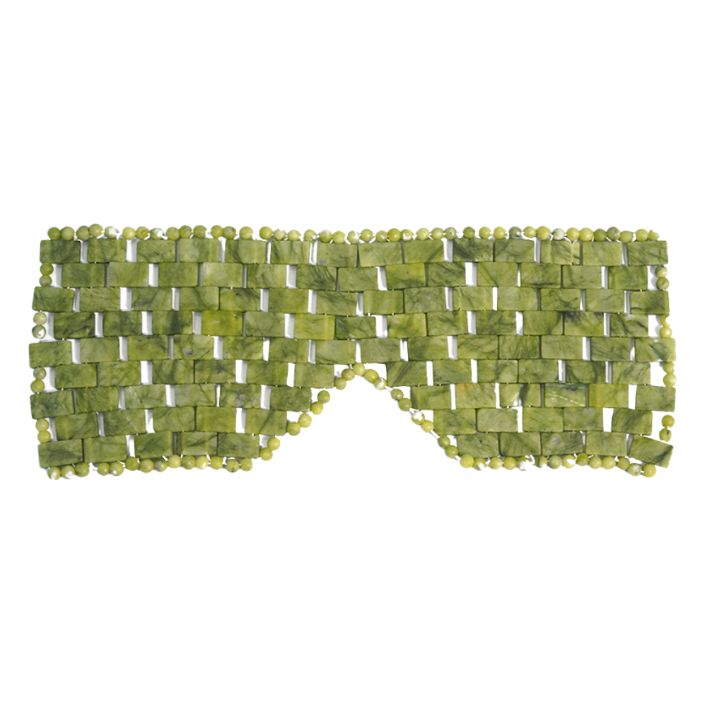 Facial Cooling Green Weighted Eye Face Mask Jade Stone for Alleviate ...