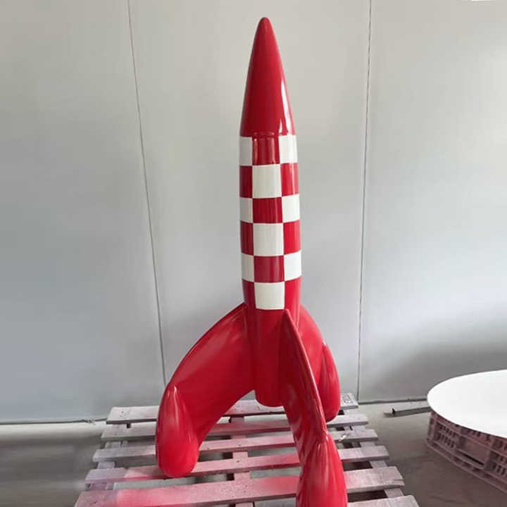 MUSI Resin Rocket Sculpture - High Quality Painted Art