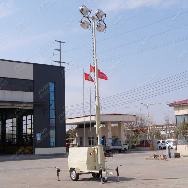4x1000W Mobile Light Towers Manual Mast Industrial Outdoor Light Tower ...
