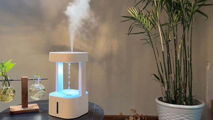 2024 New Arrival Usb Cable Water Drop Backflow Humidifier 7 Colors LED ...