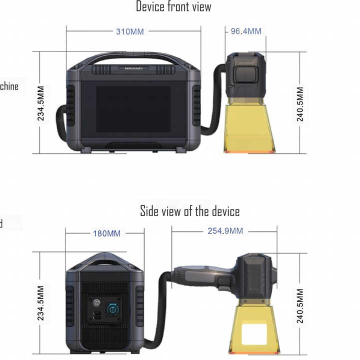 Portable 20W 30W 50W Hand-Held Fiber Laser Marker Engraver Small Metal ...