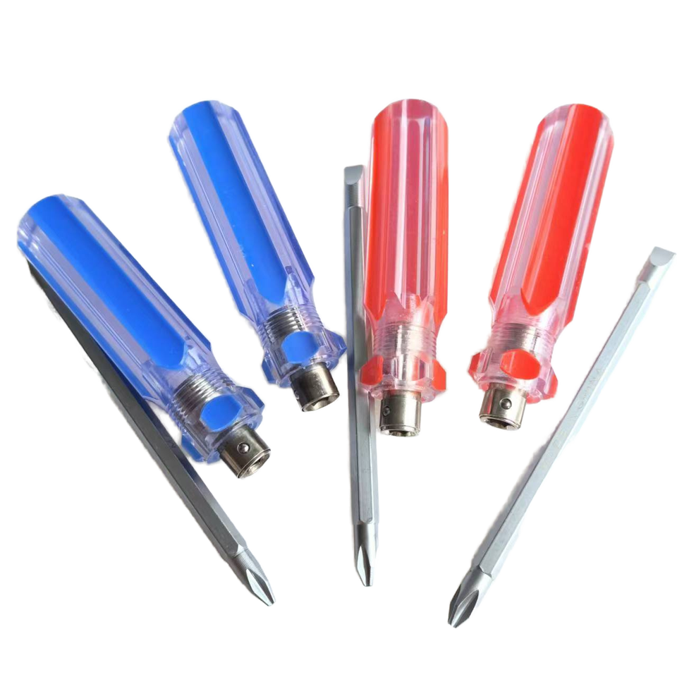DEWEN Phillips Type Magnetic Screwdriver Set Chrome Finish Transparent Plastic Slotted Screwhead ...