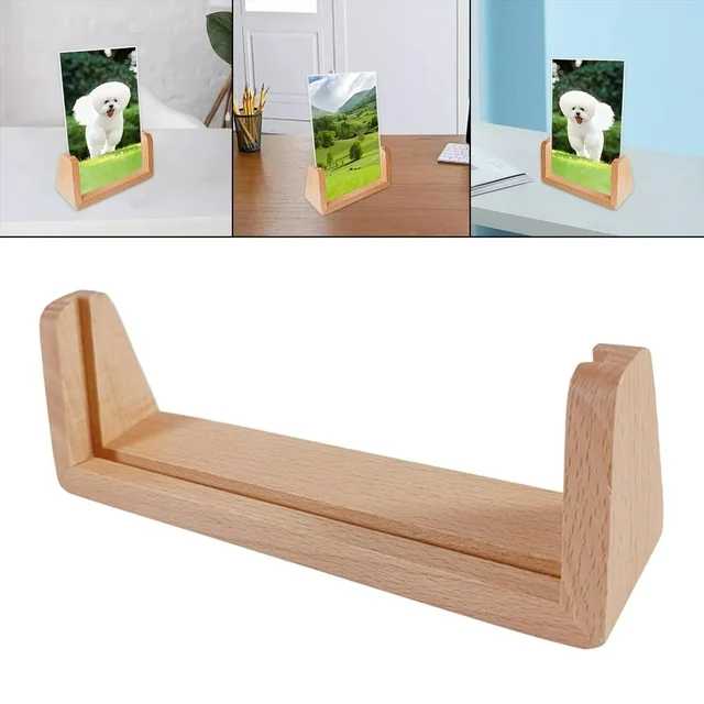 Beech Wooden Calendar Base Photo Base Trading Card Stand Wooden Menu ...