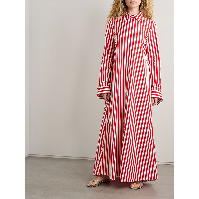 4697 Simple Fashion Resort Dress Casual Solid Color Floor-Length ...