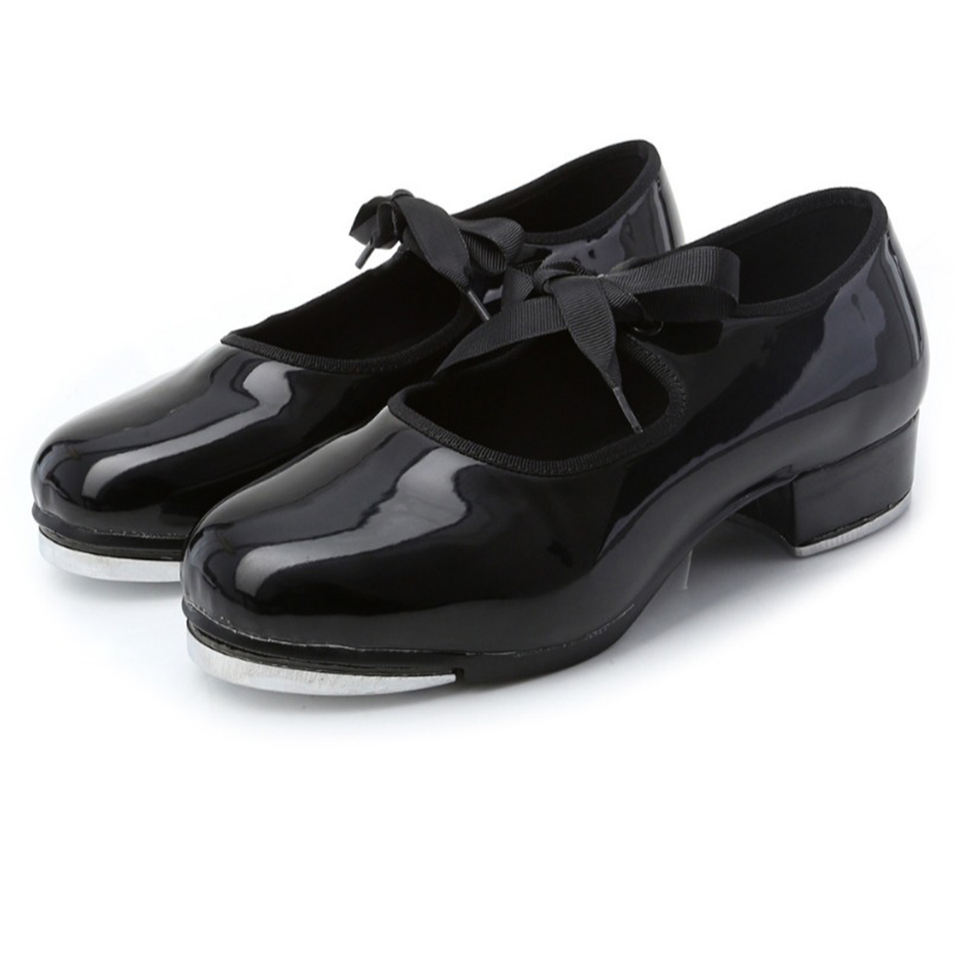 Girl's Tap Shoes Kids Lace-up Tap Dancing Shoes Black PU Tap Dance ...