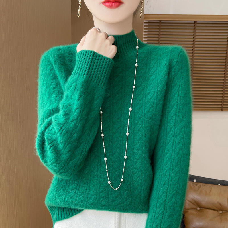Women's Casual Vintage Knitted Sweater New Ladies' Solid Pattern Warm ...