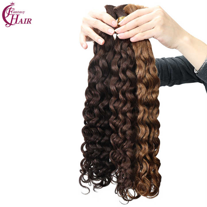 FH High Quality Italian Curly Human Hair Bulk No Weft Braided Bulk Hair ...