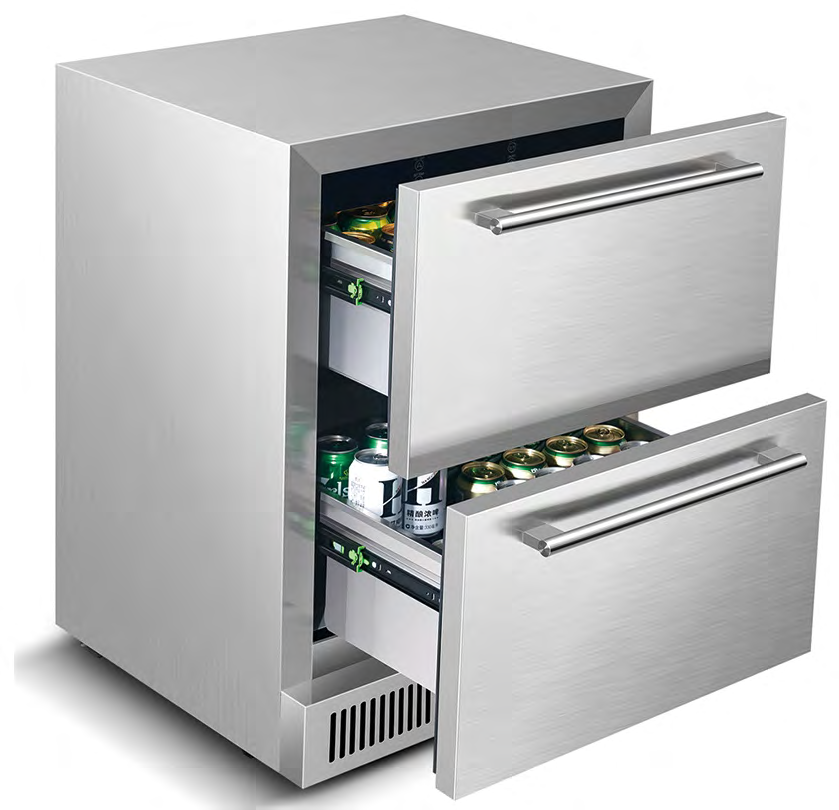 Slide-in Stainless Steel Energy Efficient Under Counter Bar Fridge with ...