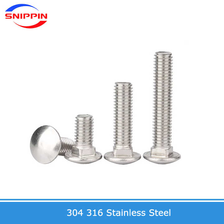 M4 M5 M6 M8 M10 M12 A2-70 304 Stainless Steel Truss Round Head Square Neck Carriage Screw Coach ...