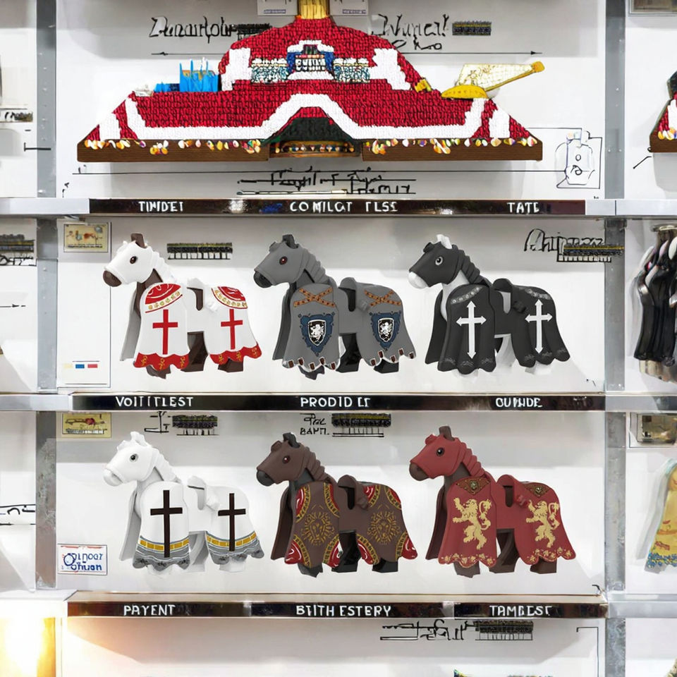 M151-156 Medieval Knight Warhorse Warrior Plastic Model Mini Building ...