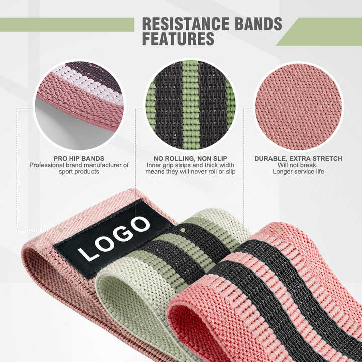 Custom Logo Nude Fabric Resistance Bands for Workout