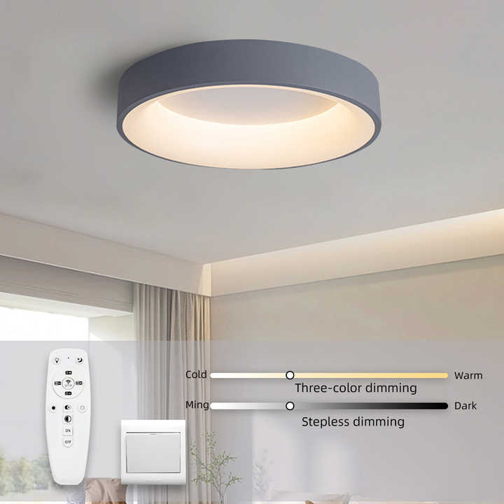 Creative Nordic Round Ceiling Lamp - Warm & Simple Dimming