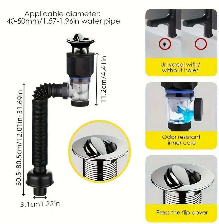 Cheap Price Extensible PVC Drain Waste Pipe Flexible Basin Sink Drain ...