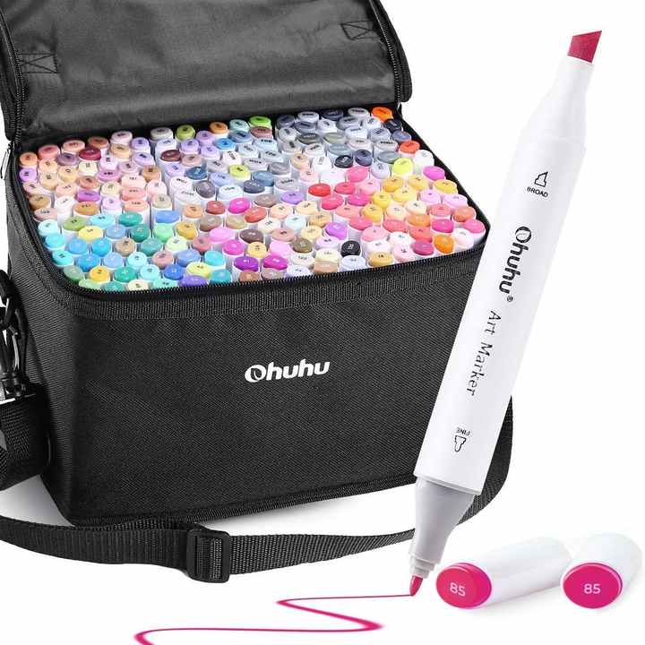 Ohuhu 200 Colors Alcohol Art Markers - Perfect for Kids & Adults