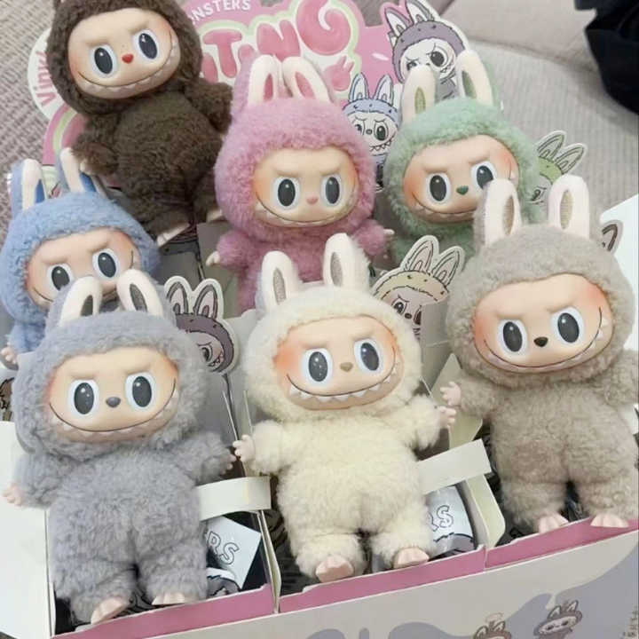 Original Creative Pop Mart Labubu Macaron V1 Plush Doll Pendant Kawaii ...
