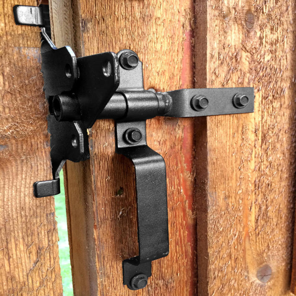Heavy Duty Gate Latch Black Powder Coated Universal Automatic Carbon ...