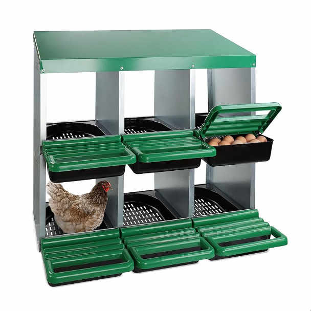 6 Compartment Wall Mount Chicken Nesting Box for Laying Eggs