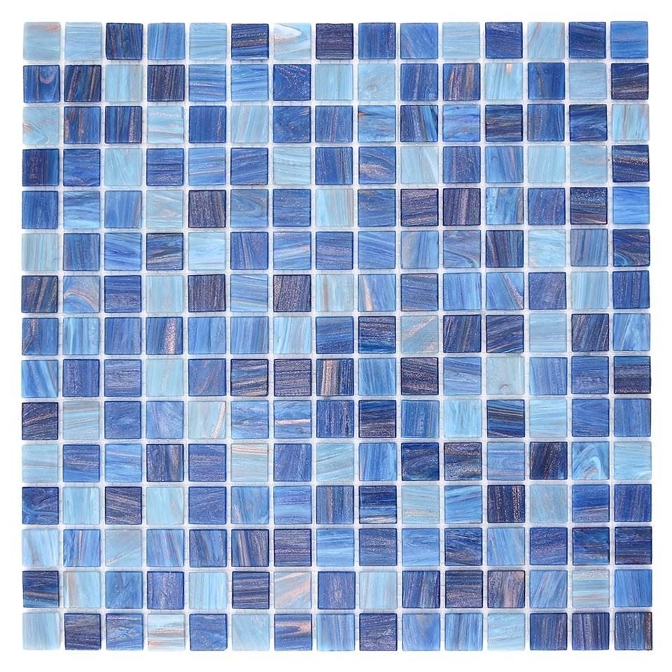 Luxury Golden Line Hot Melt Square Blue Bathroom Wall Mosaic Glass Pool ...
