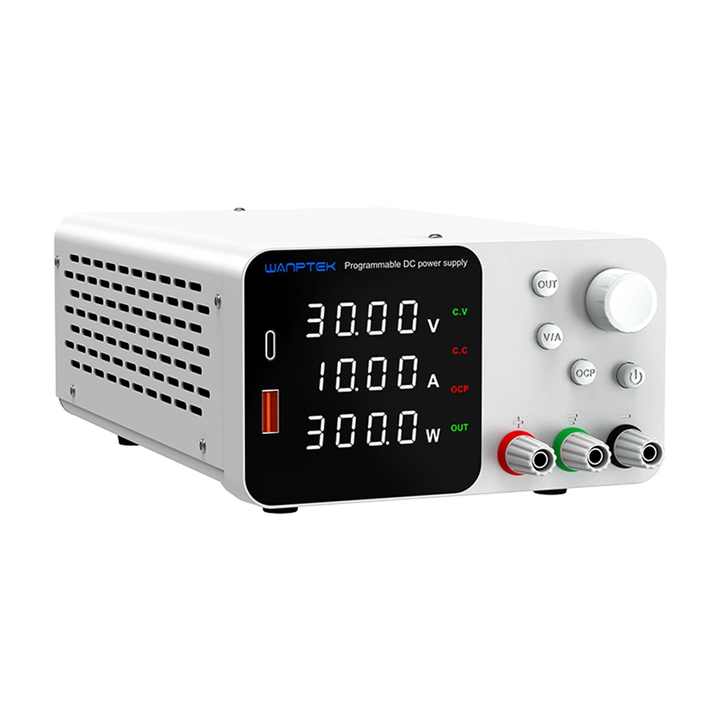 WANPTEK DC Adjustable Power Supply - 30V 10A for Lab & DIY