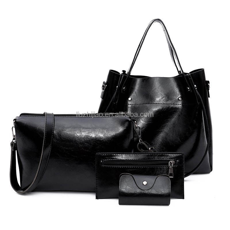 Bateli Women's 2025 Fashion PU Bucket Bag Set 4 Pieces Large Capacity ...