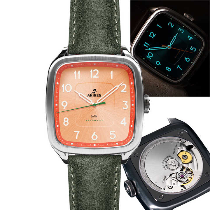 Curved Square Watch Case BGW9 - Luxury Men's Timepiece