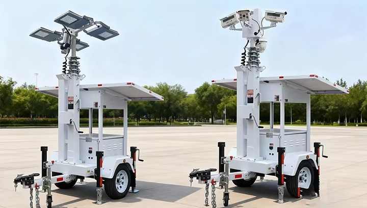 Low Power Portable Solar Panels Camera Trailer Mobile Solar CCTV ...
