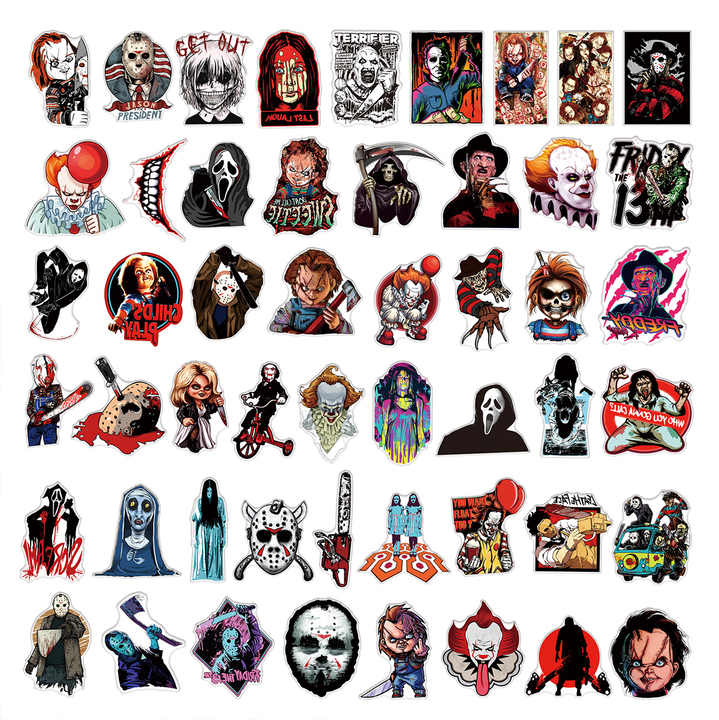 50Pcs Classic Horror Movie Character Graffiti Stickers For Wall Luggage ...