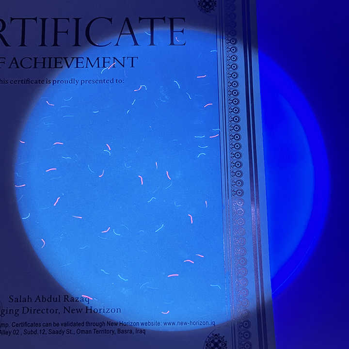 Anti-counterfeiting UV Fibers Certificate Paper - Secure & Customizable