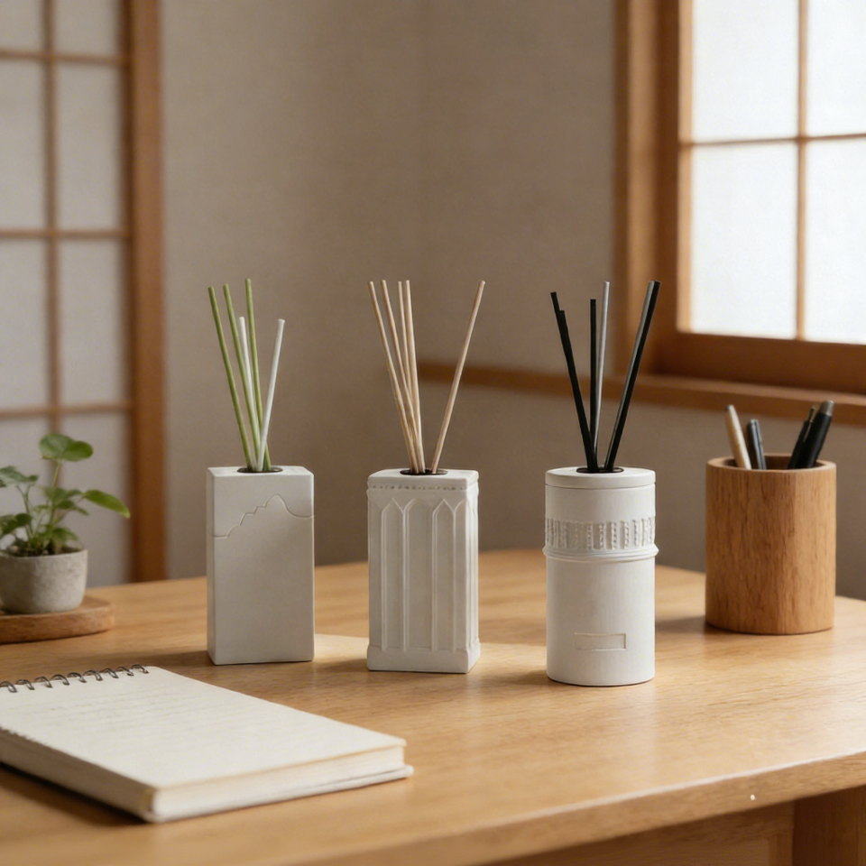 C&H Minimalist Plaster Reed Diffuser Bottle Empty Refillable ...