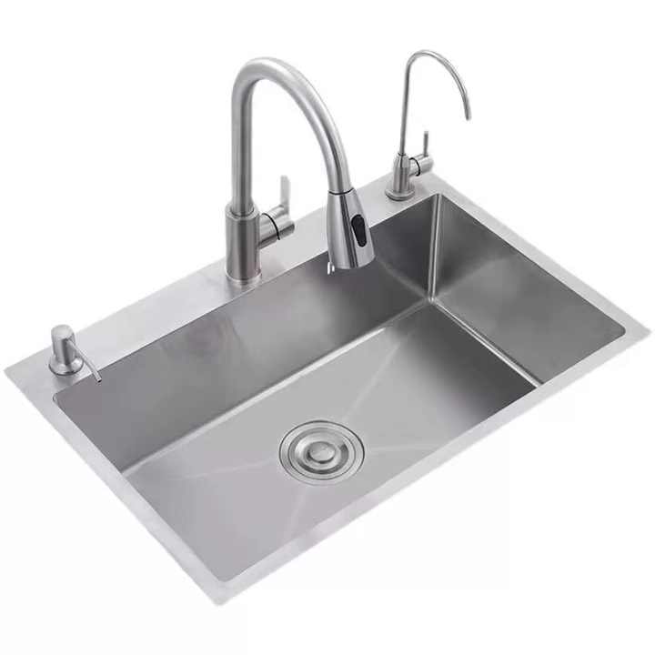 304 Stainless Steel Large Single Basin Hand-Drawn Nano Surface ...