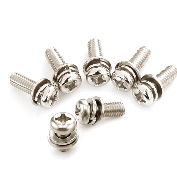 Din7985 Stainless Steel Carbon Steel Pan Head Phillips M2 M3 Combination Screws with Spring ...