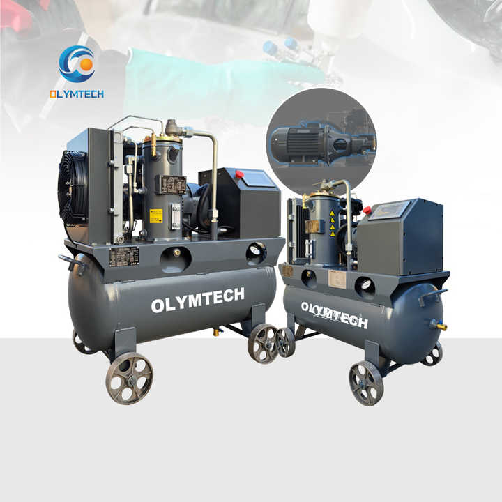 Portable Single-Phase Tank Air Cooled Rotary Screw Air Compressor ...