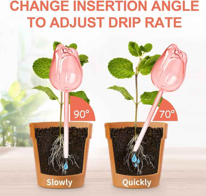 Tulip Shaped Plant Watering Globes, Self Watering Globes Planter Insert ...