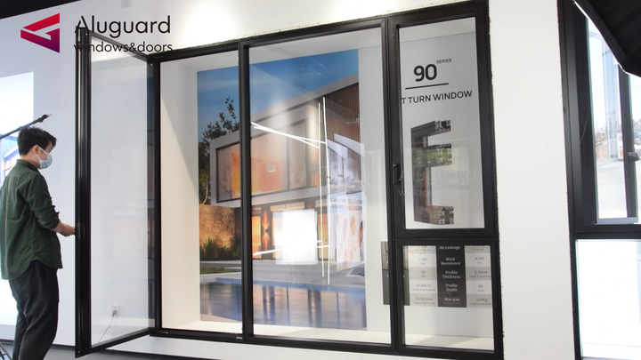 Certified Thermal Break German Window Big Glass Panel Aluminum Awning ...