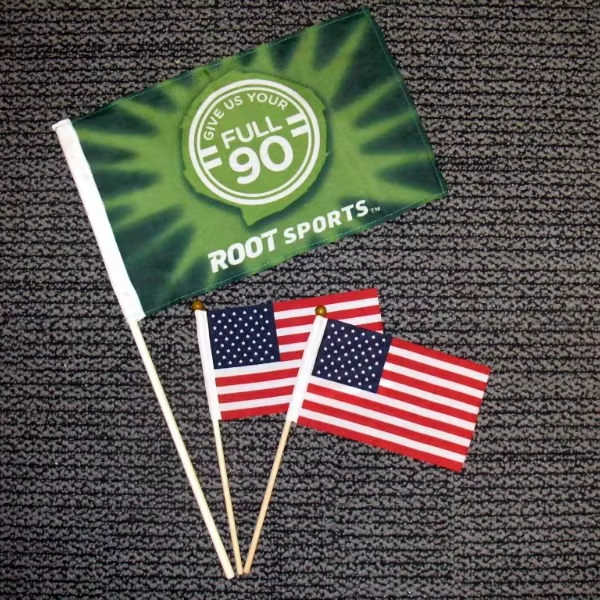 Custom Hand Held Mini Stick Flag Personalized Logo Design with ...