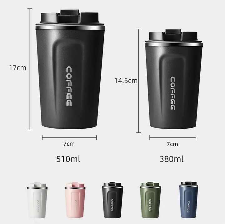 2025 New Design 380ml 510ml Eco Vacuum Smart Coffee Tumbler