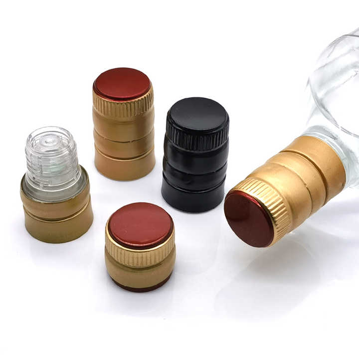 Design Usage Aluminum Plastic Insert Cap Glass Ball Inside for Whisky ...