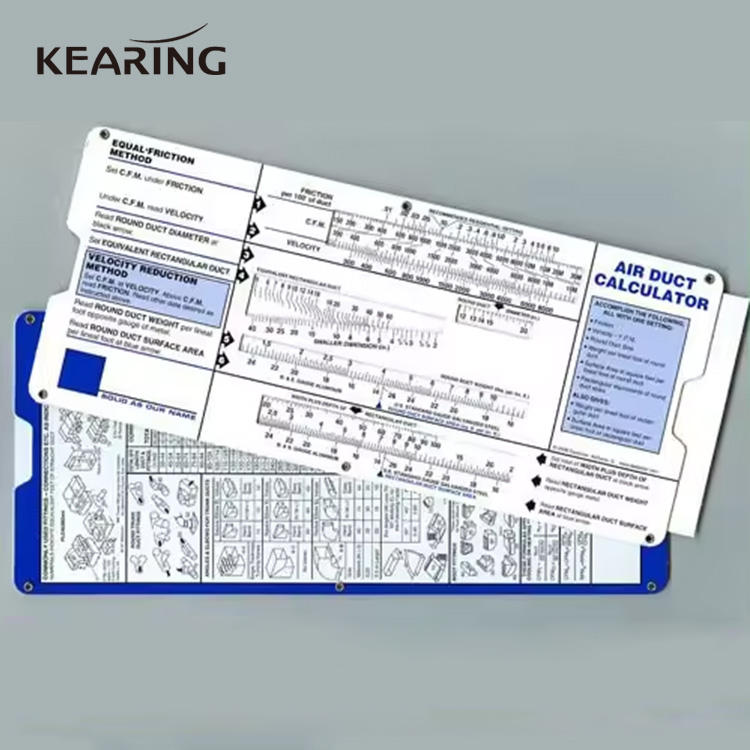 Air Duct Calculator - Slide Rule Style for Friction & Velocity