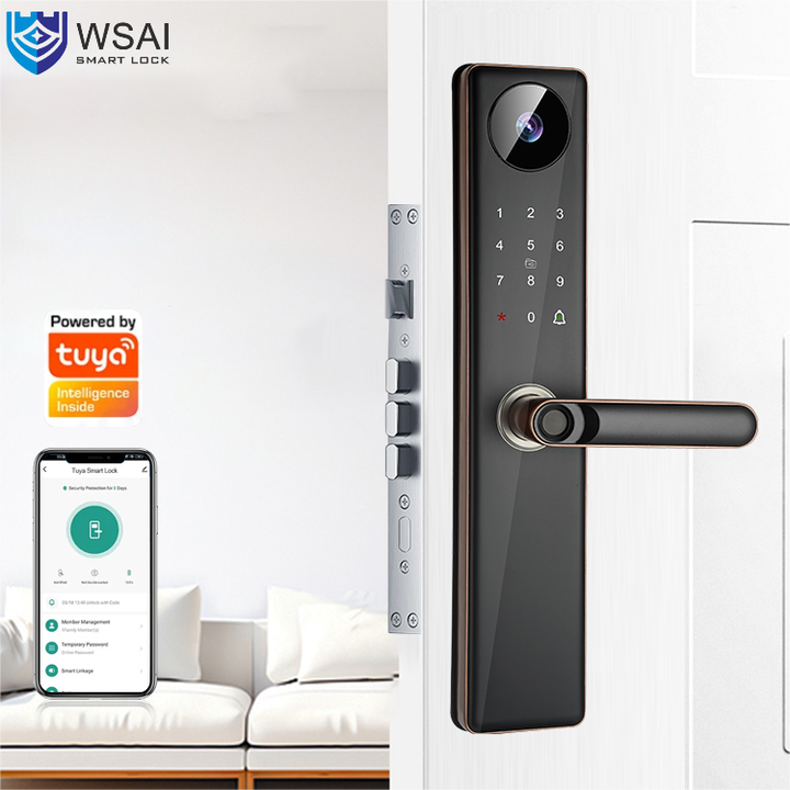 Tuya App-Controlled Smart Electric Door Lock Fingerprint Camera ...
