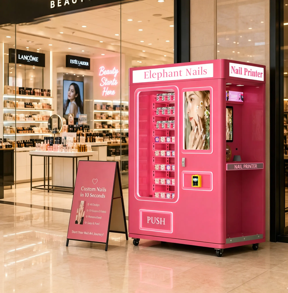 3D Nail Art Vending Machine with Cosmetics Vending Kiosk & Nail ...
