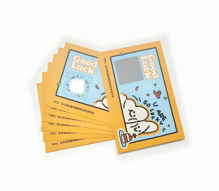 Factory Custom Lucky Coupon Scratch Design Thanks You Postcard Business ...
