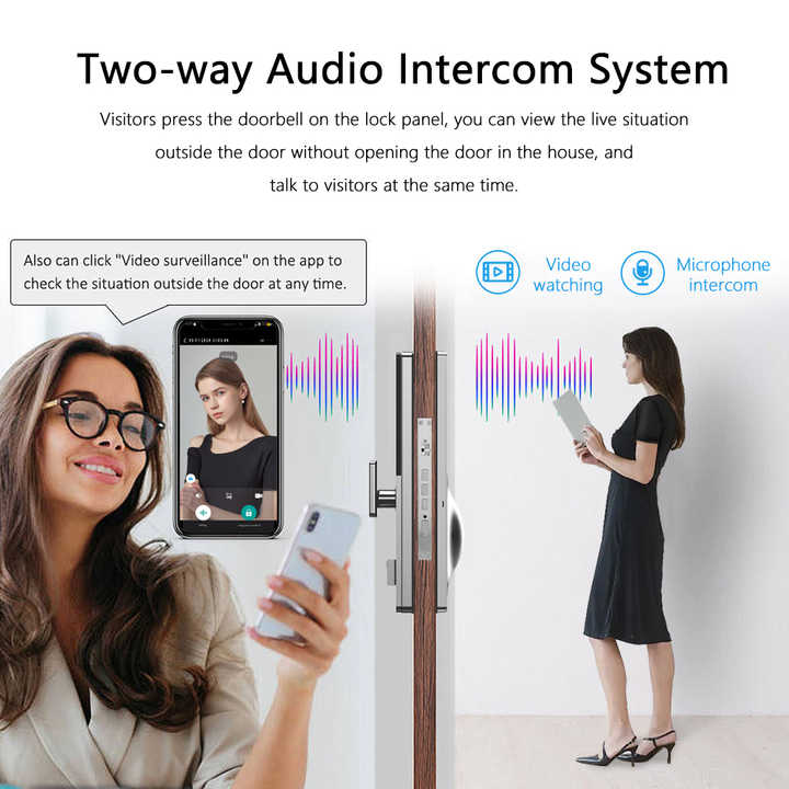 3D Face Recognition Smart Door Lock Tuya Wifi Smart Fingerprint Cerradura Inteligente Digital ...