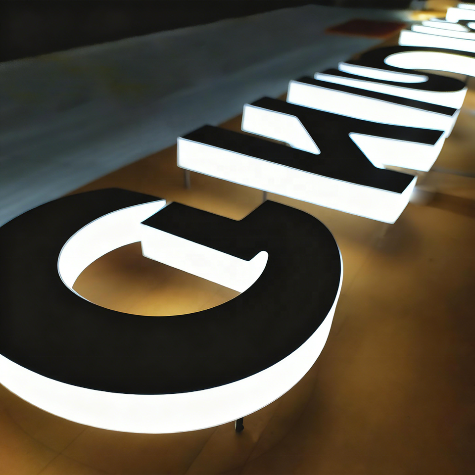 Custom Advertising Sign Board Outdoor 3d Light Led Letter Wall Sign Signage Store Led logo for ...