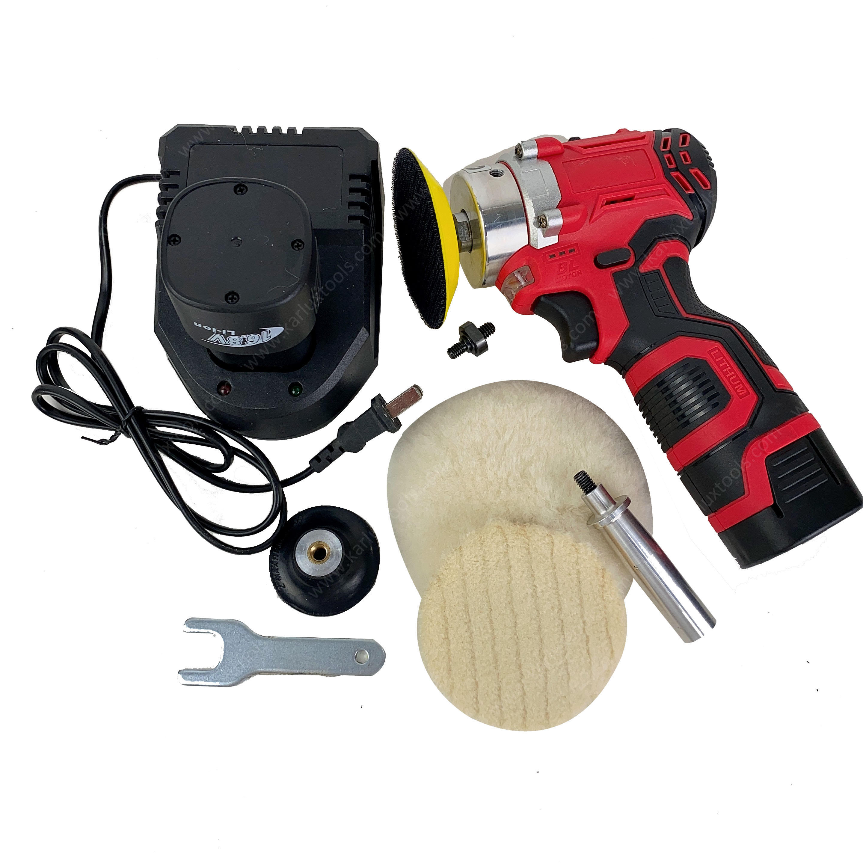 Cordless Car Polisher with 2 Lithium Rechargeable Batteries Brushless ...