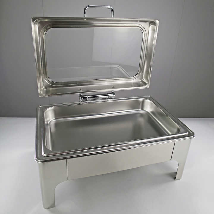 Large Glass Cover Buffet Stove Height Feet Stainless Steel Chafing Dish ...