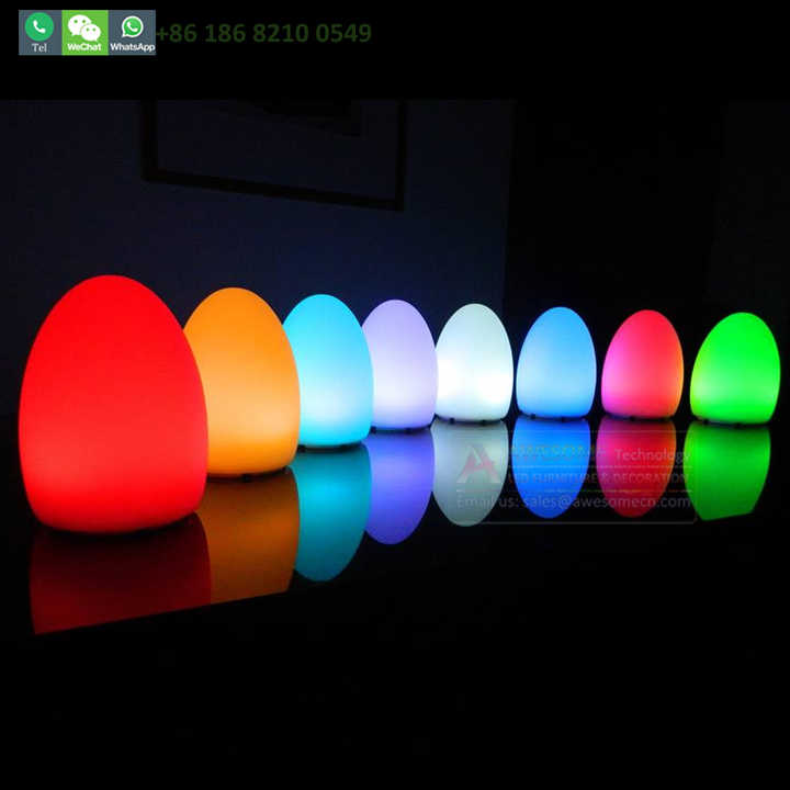 Modern LED Rechargeable Egg Shape Table Lamp for Hotels