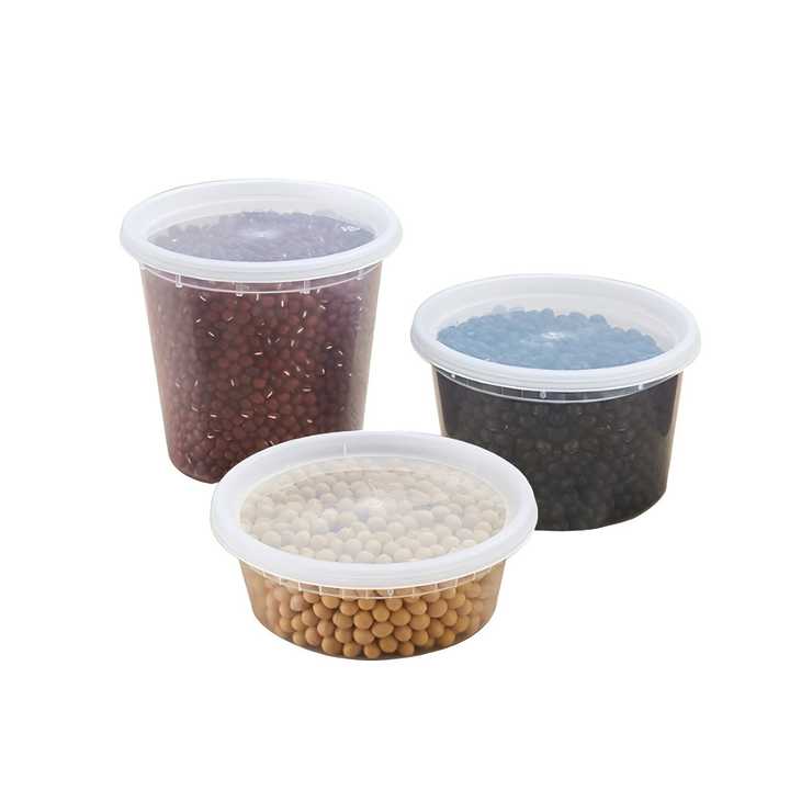 Single Wall 90mm Diameter 8/12/16/24/32 oz Round Food Containers with ...